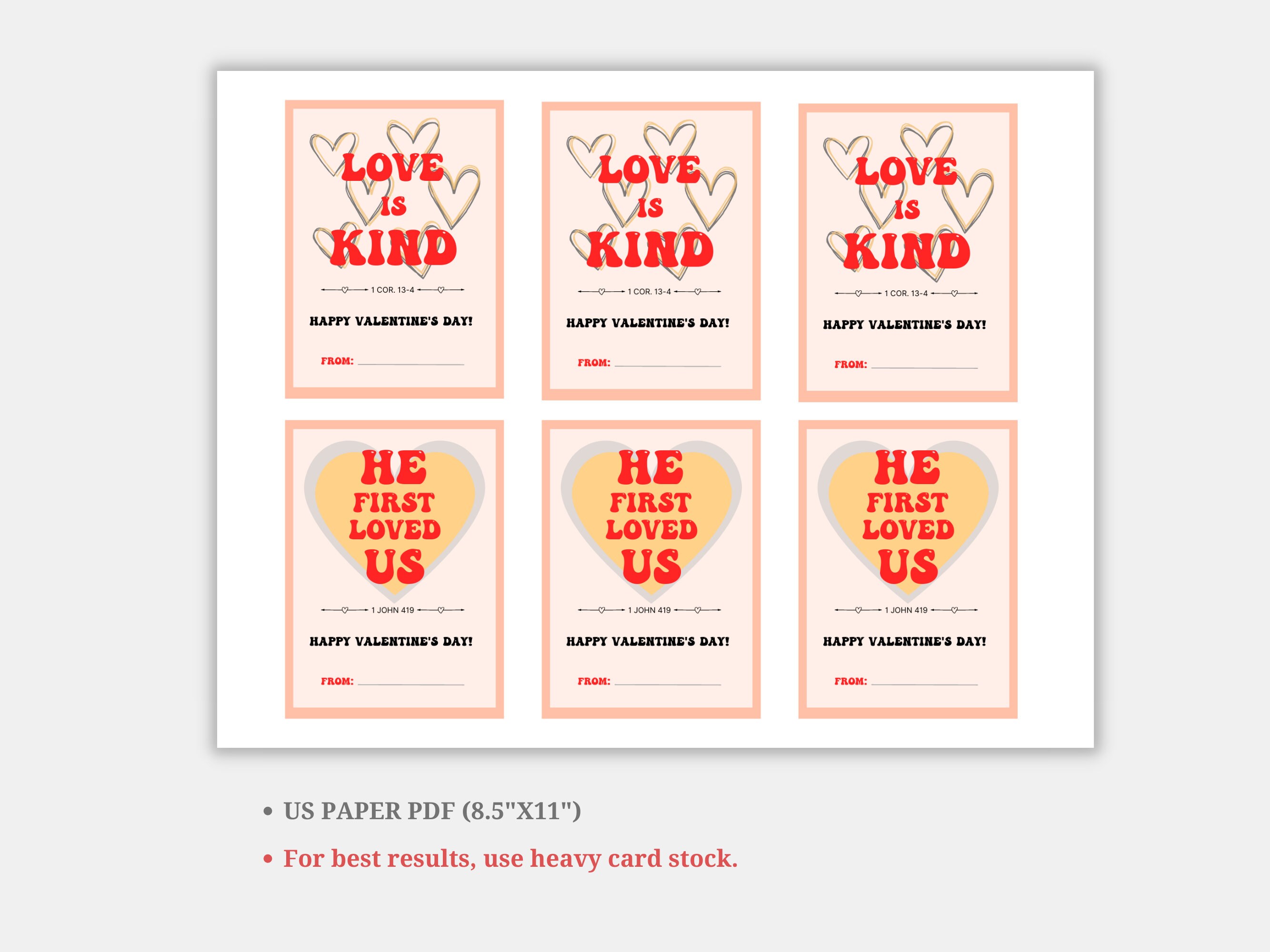 Printable Valentines Day Cards, Last Minute Valentines Card for Kids ...