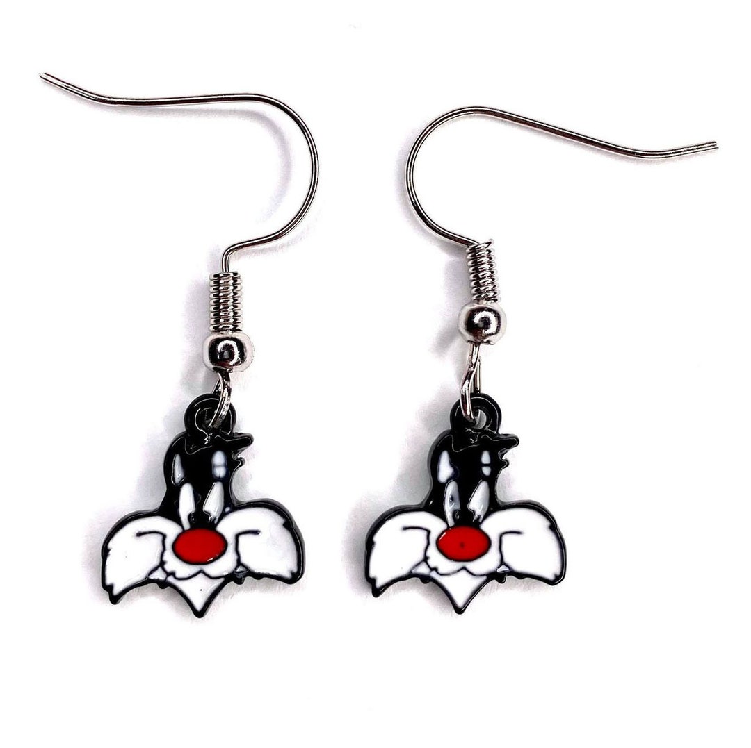 Saturday Morning Cartoon Dangle Earrings Sterling Silver - Etsy