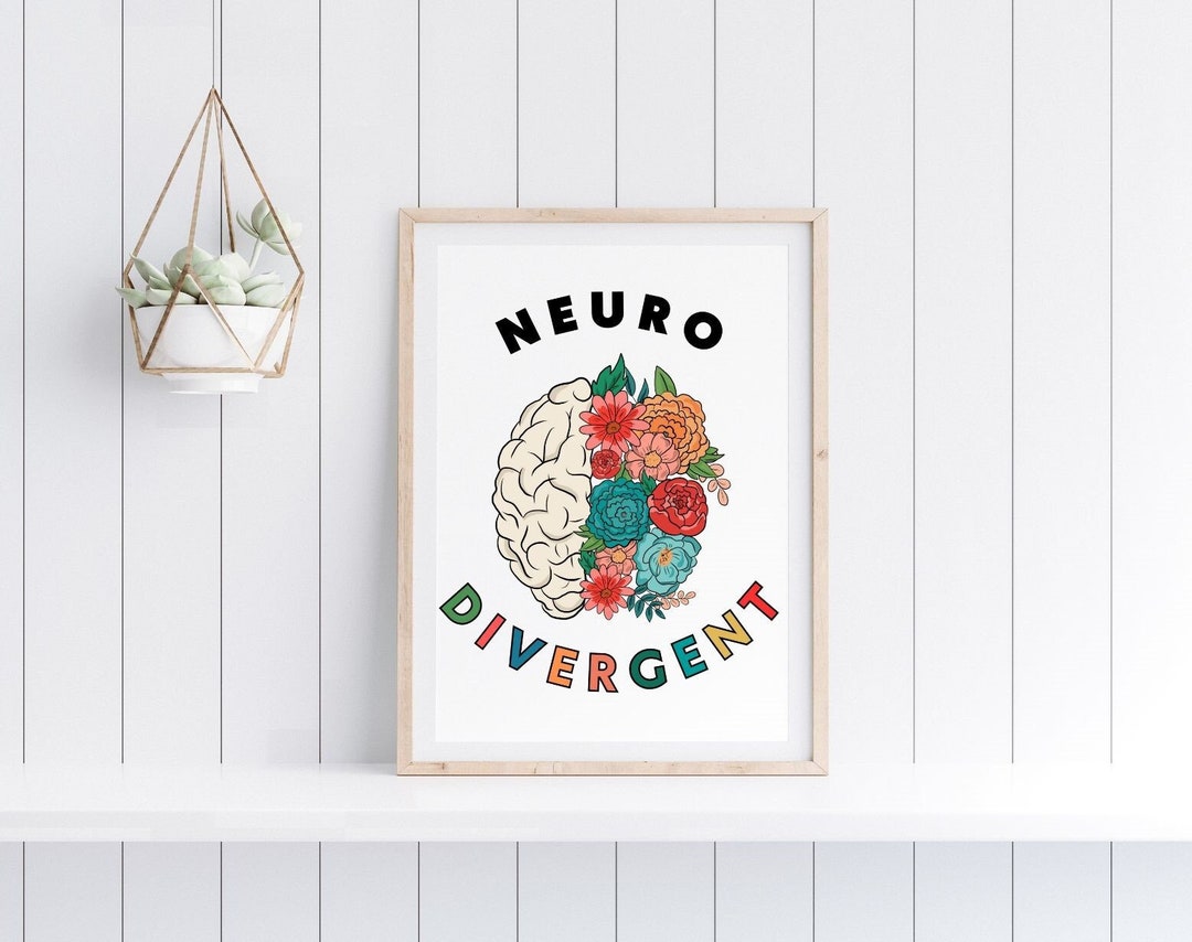 Neurodivergent Poster, Instant Download, Digital Pdf Print, Brain ...