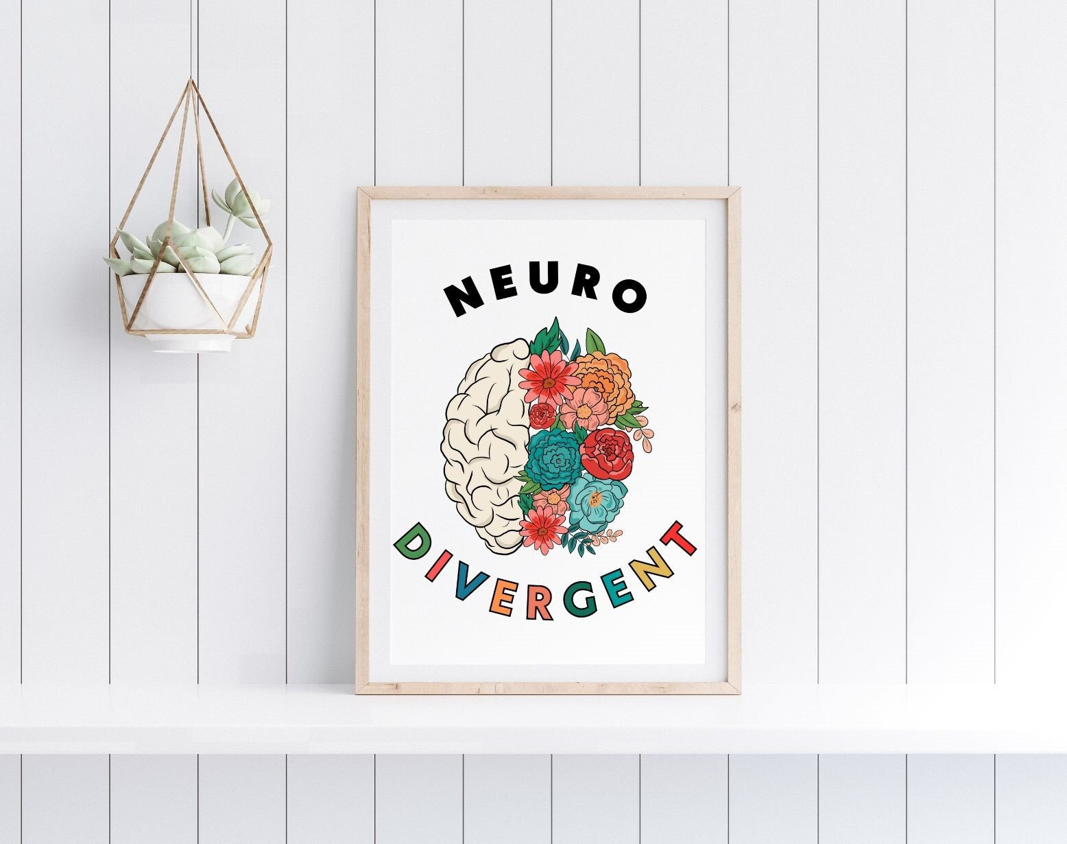 Neurodivergent Poster, Instant Download, Digital Pdf Print, Brain ...