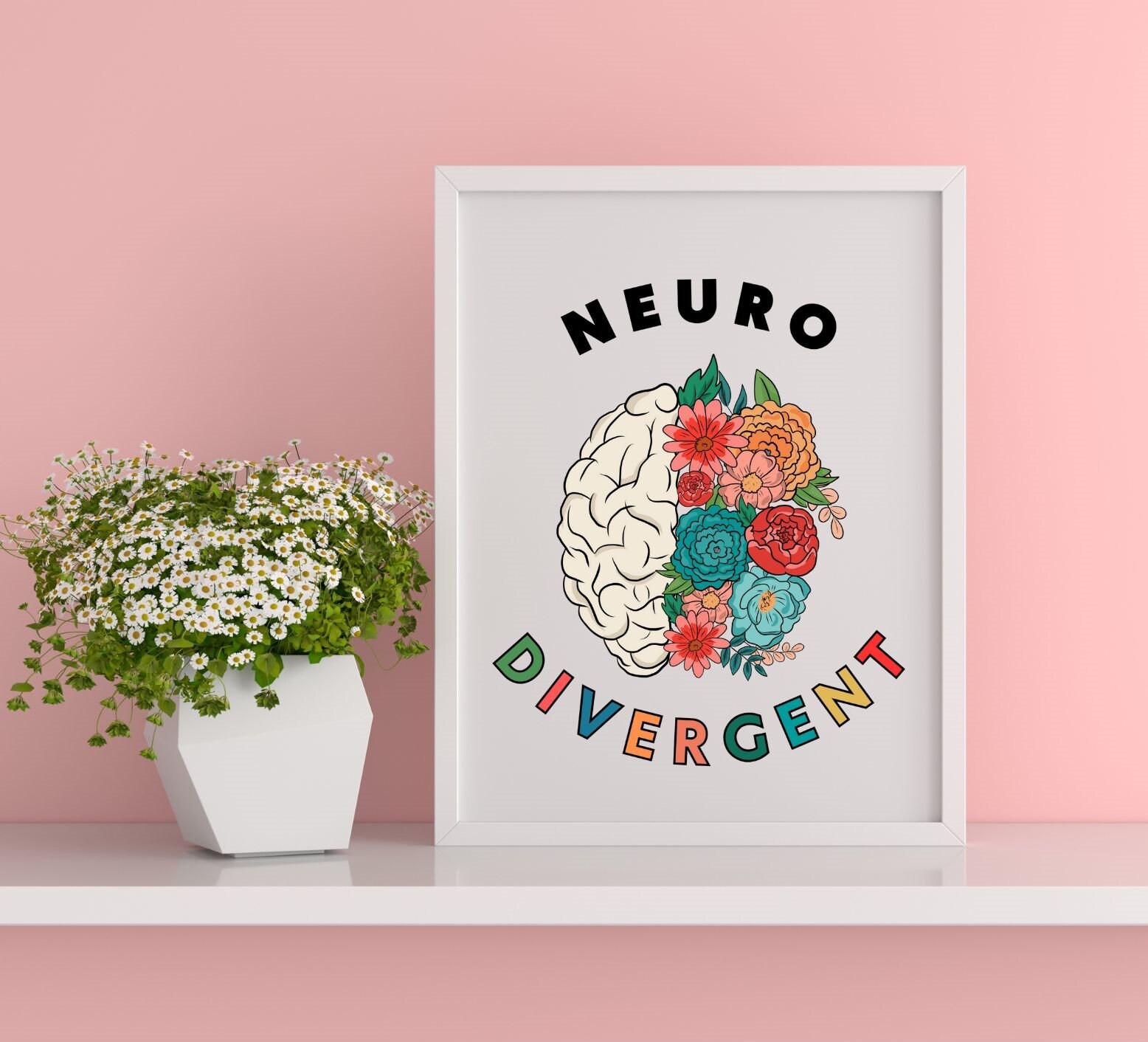 Neurodivergent Poster, Instant Download, Digital Pdf Print, Brain ...