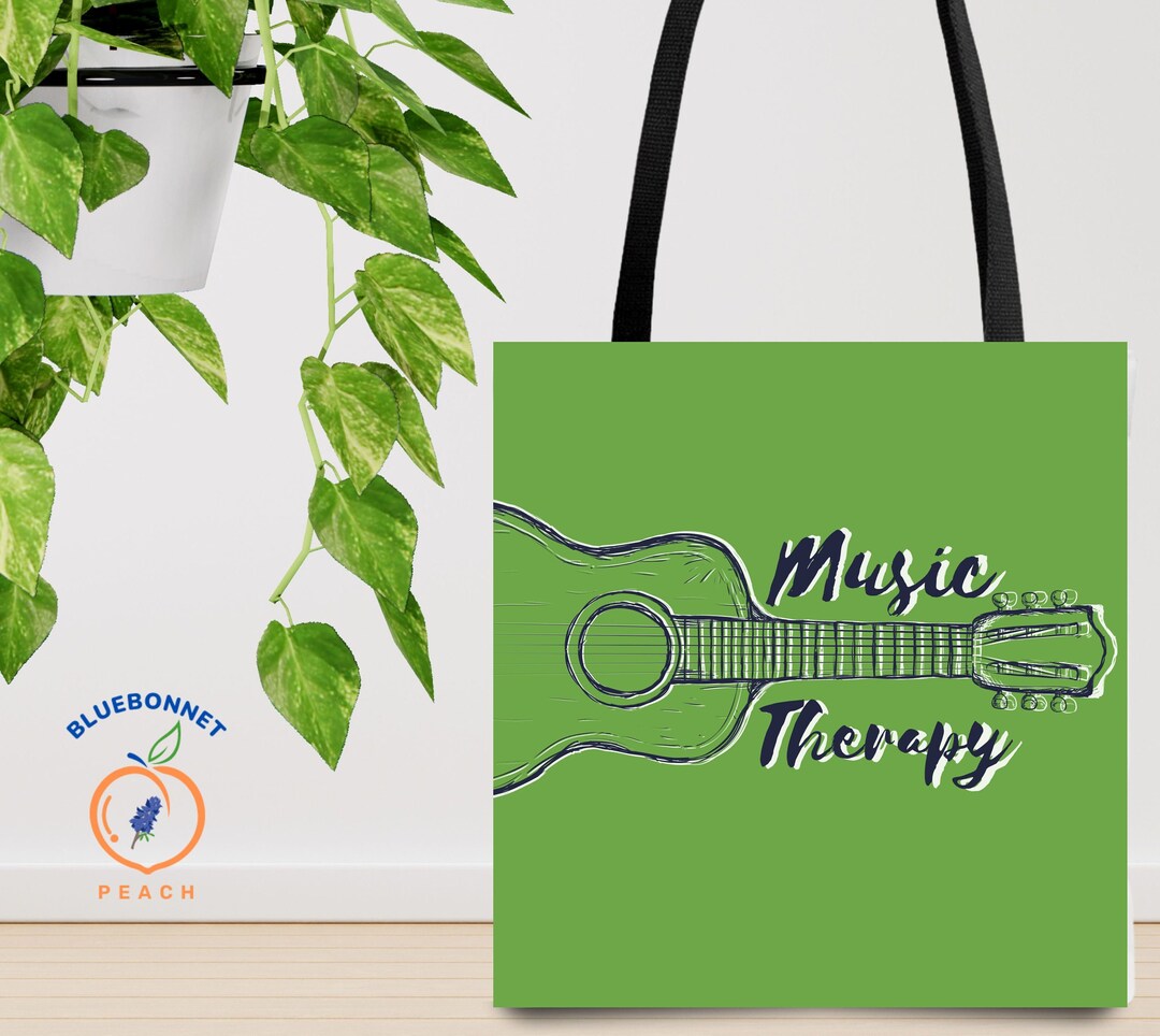 Music Therapy Tote Bag Guitar Player Musician Therapist - Etsy