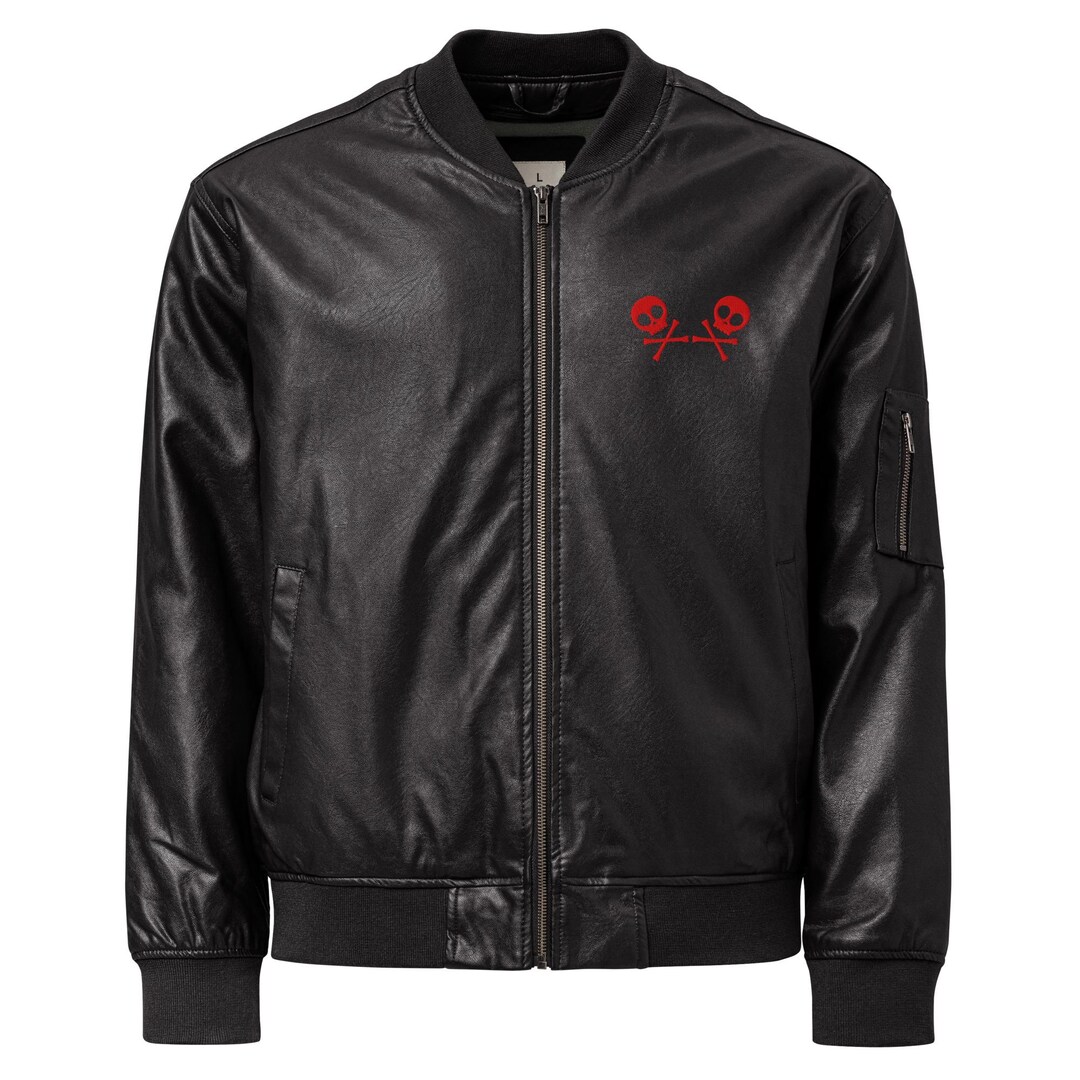 Skull Leather Bomber Jacket Skeleton Leather Jacket Leather Jackets ...