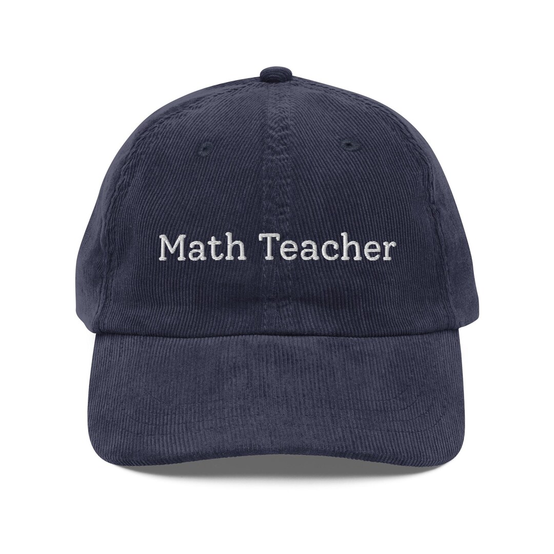 Math Teacher Corduroy Cap, Embroidered Cotton Hat - Etsy