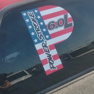 Powerstroke Flag Decal Red, White, & Blue Premium Printed and Laminated ...