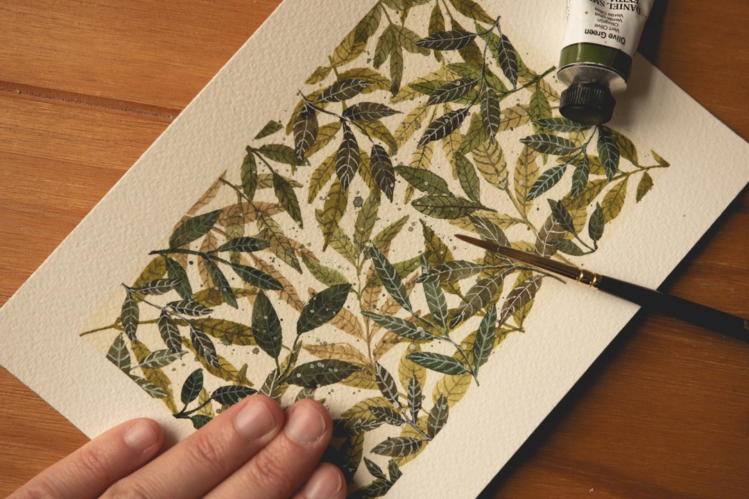 Smol Leaf Guys - Original Hand-painted Watercolor 5x7 - Etsy