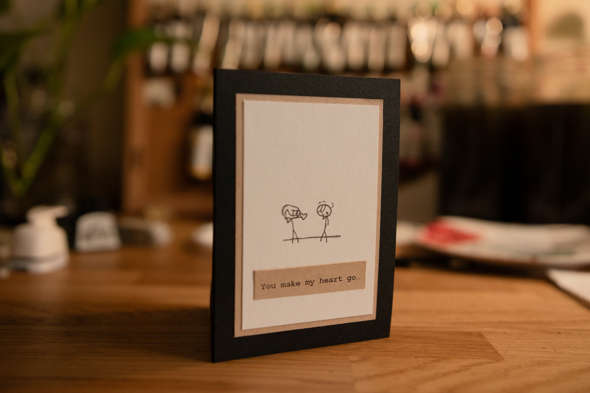 Small-batch Stick Figure Greeting Card - "you Make My Heart Go..." - Etsy