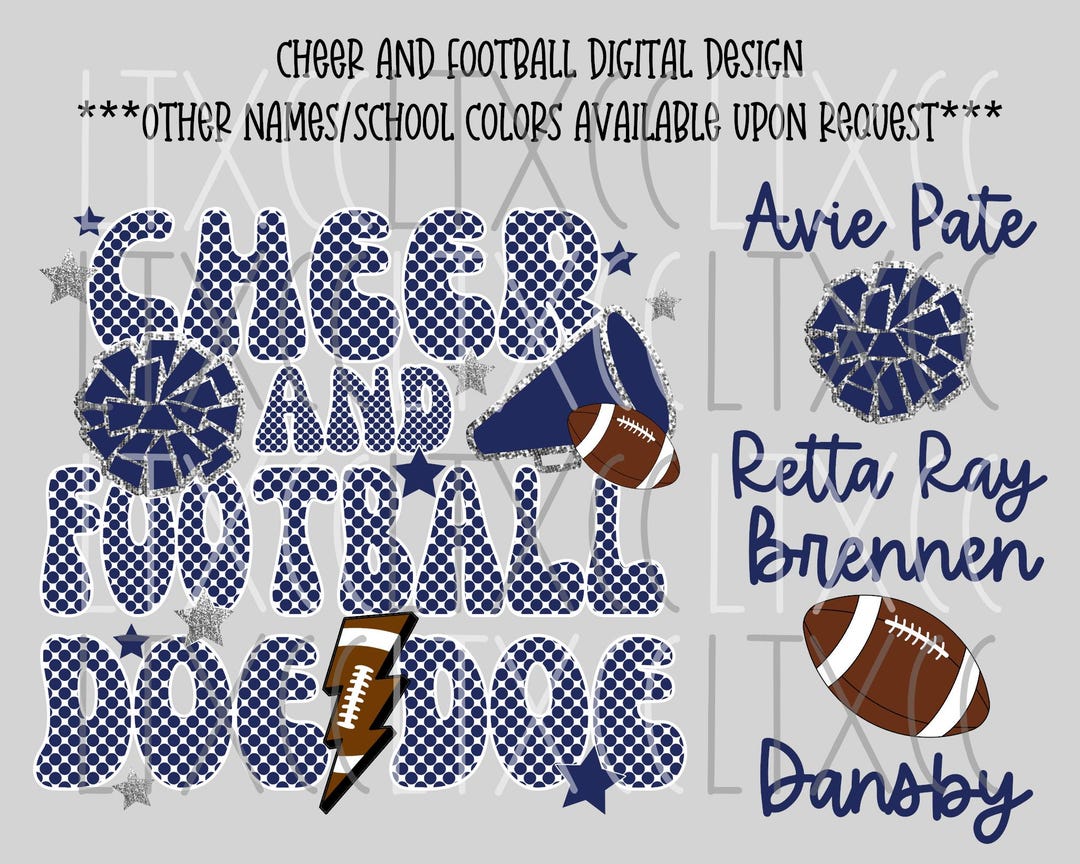 CUSTOM Cheer and Football PNG - Digital Download PNG - Football Cheer ...