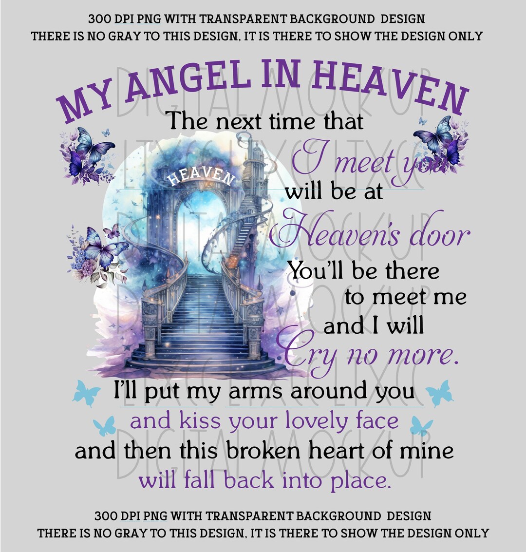 My Angel in Heaven Digital PNG Design - Remembrance PNG - the Next Time ...