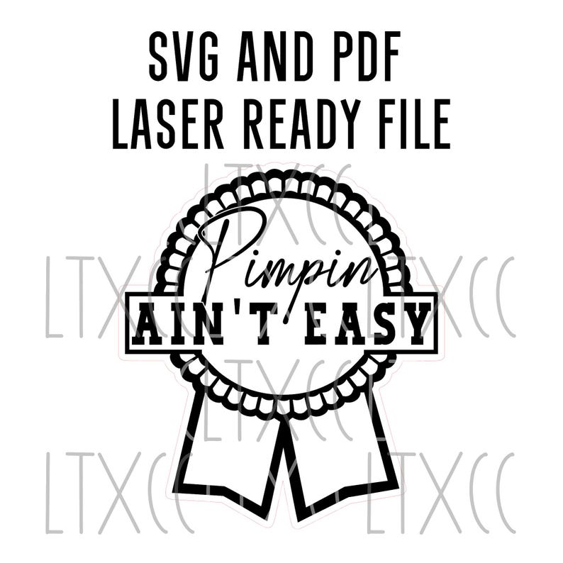 Pimpin Ain't Easy Hat Patch - SVG and PDF File - Digital Download Only ...