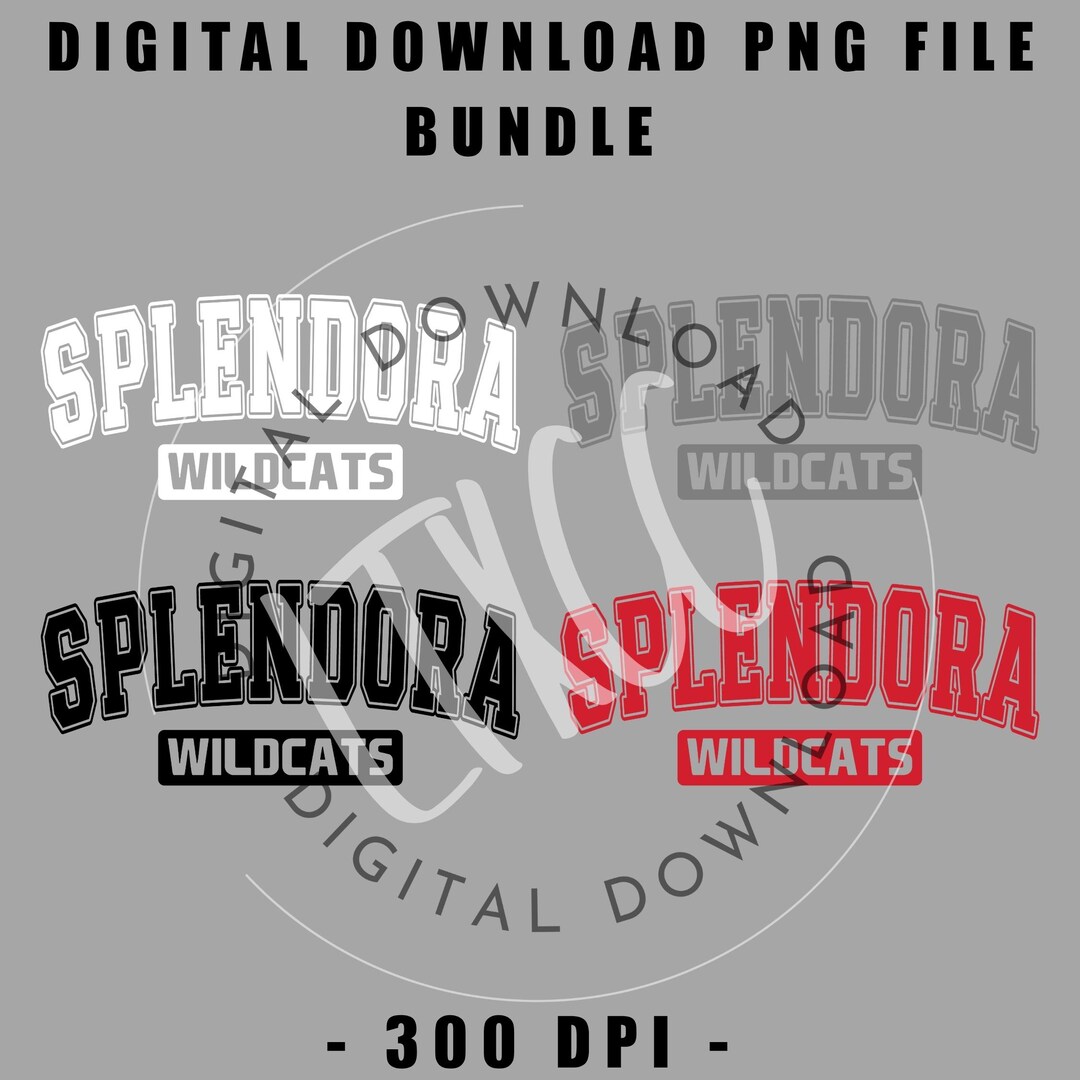 Splendora WILDCATS Varsity Sports Bundle PNG Bundle | 4 Designs | Red ...