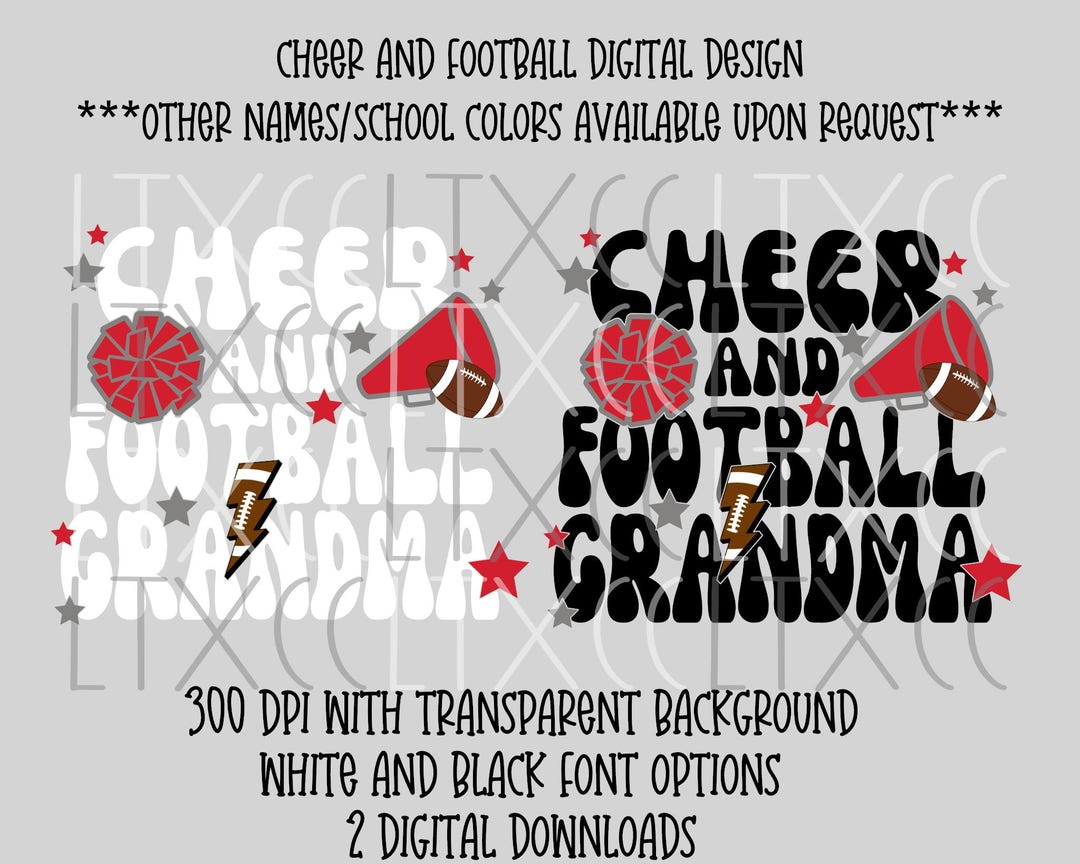 RED Cheer and Football Grandma PNG - Digital Download PNG - Football ...