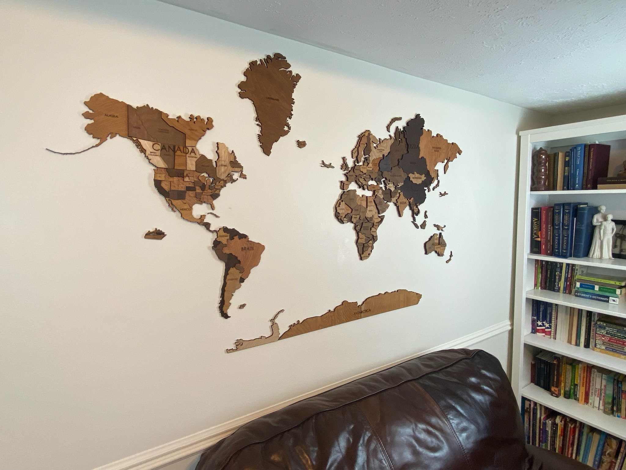 Wooden Map of the World - Etsy