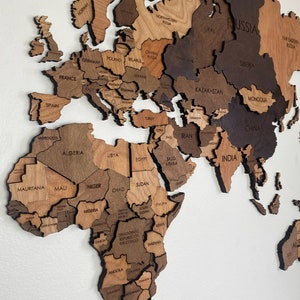 Wooden Map of the World - Etsy