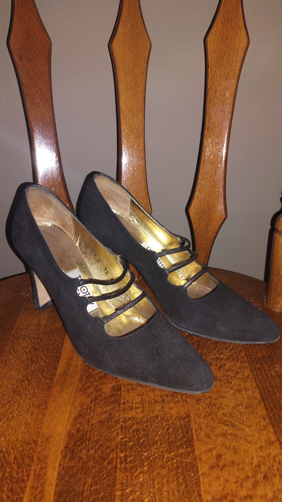 Vintage Black Suede Boots - Gem