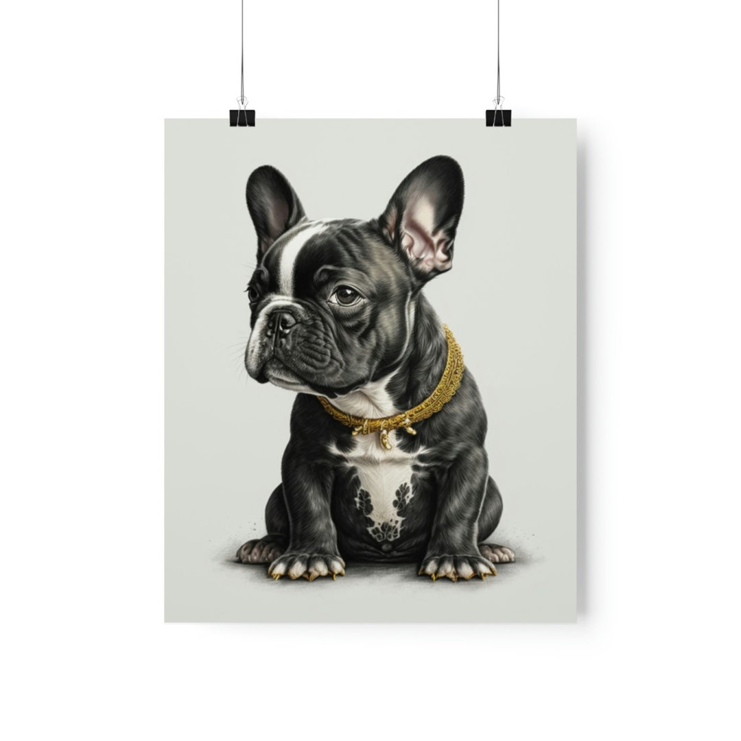 Frenchie Puppy Cute Puppies Wall Art Dog Print Gold Cool Puppy French ...