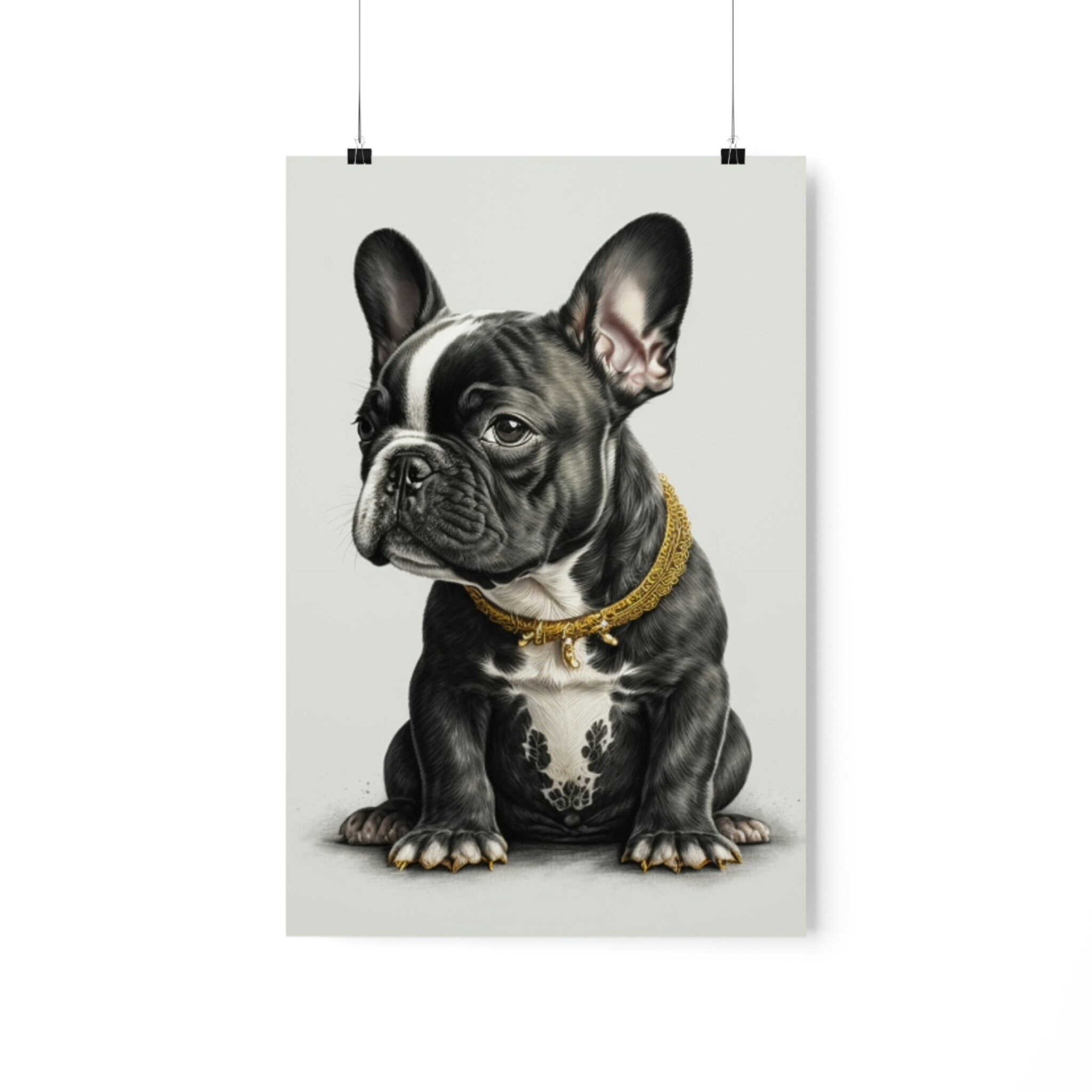 Frenchie Puppy Cute Puppies Wall Art Dog Print Gold Cool Puppy French ...