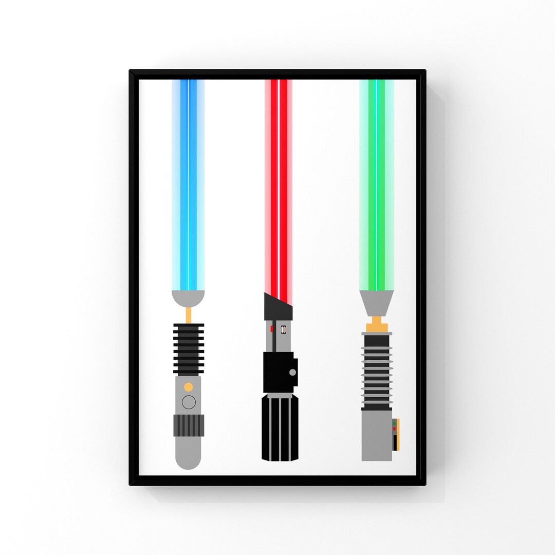 Minimalist Lightsabers Art Print: Star Wars Inspired (digital Download ...