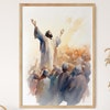 Resurrection Scene Jesus Christ Watercolor Painting Easter Wall Art ...