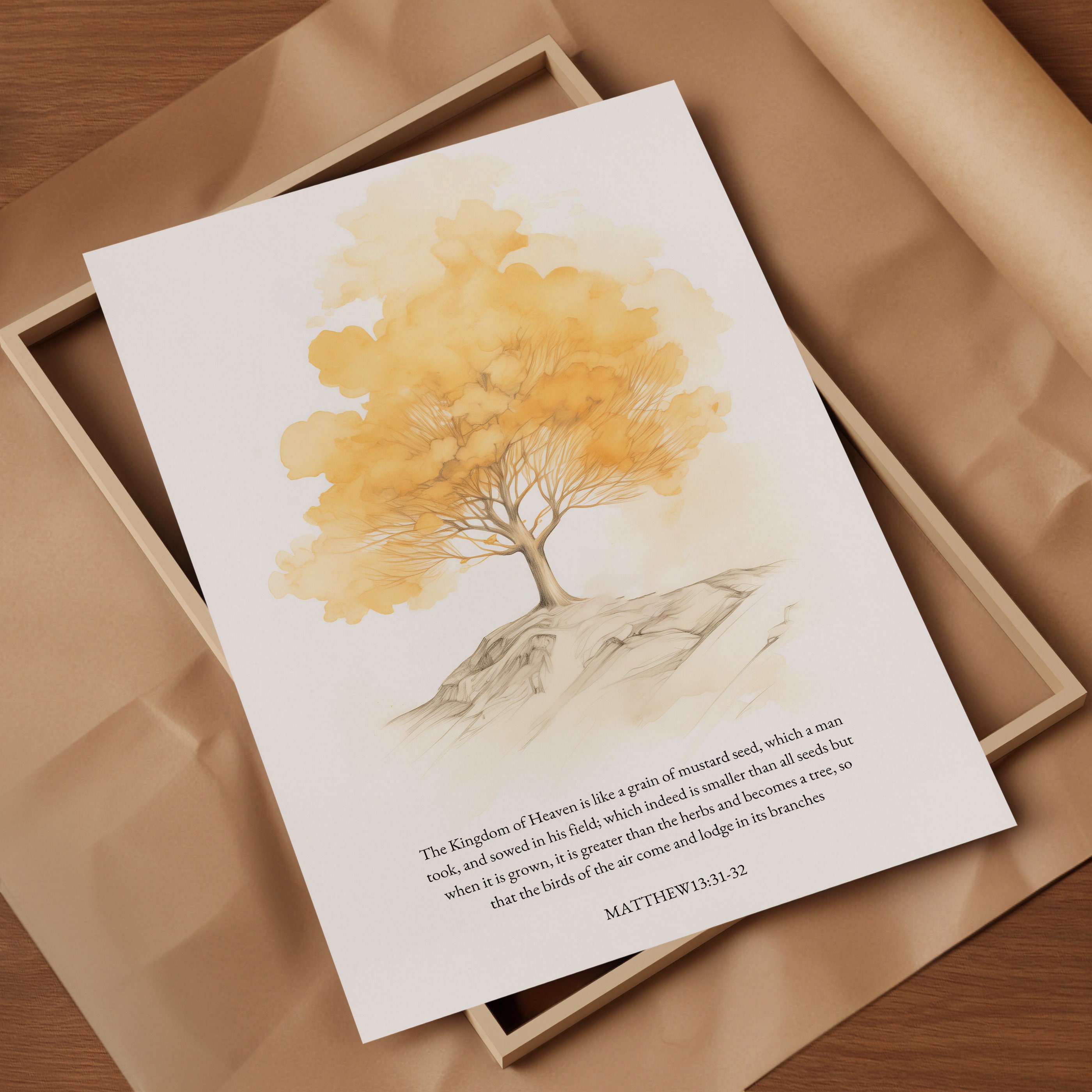 Parable of the Mustard Seed Digital Download Bible Verse Sketch Wall ...