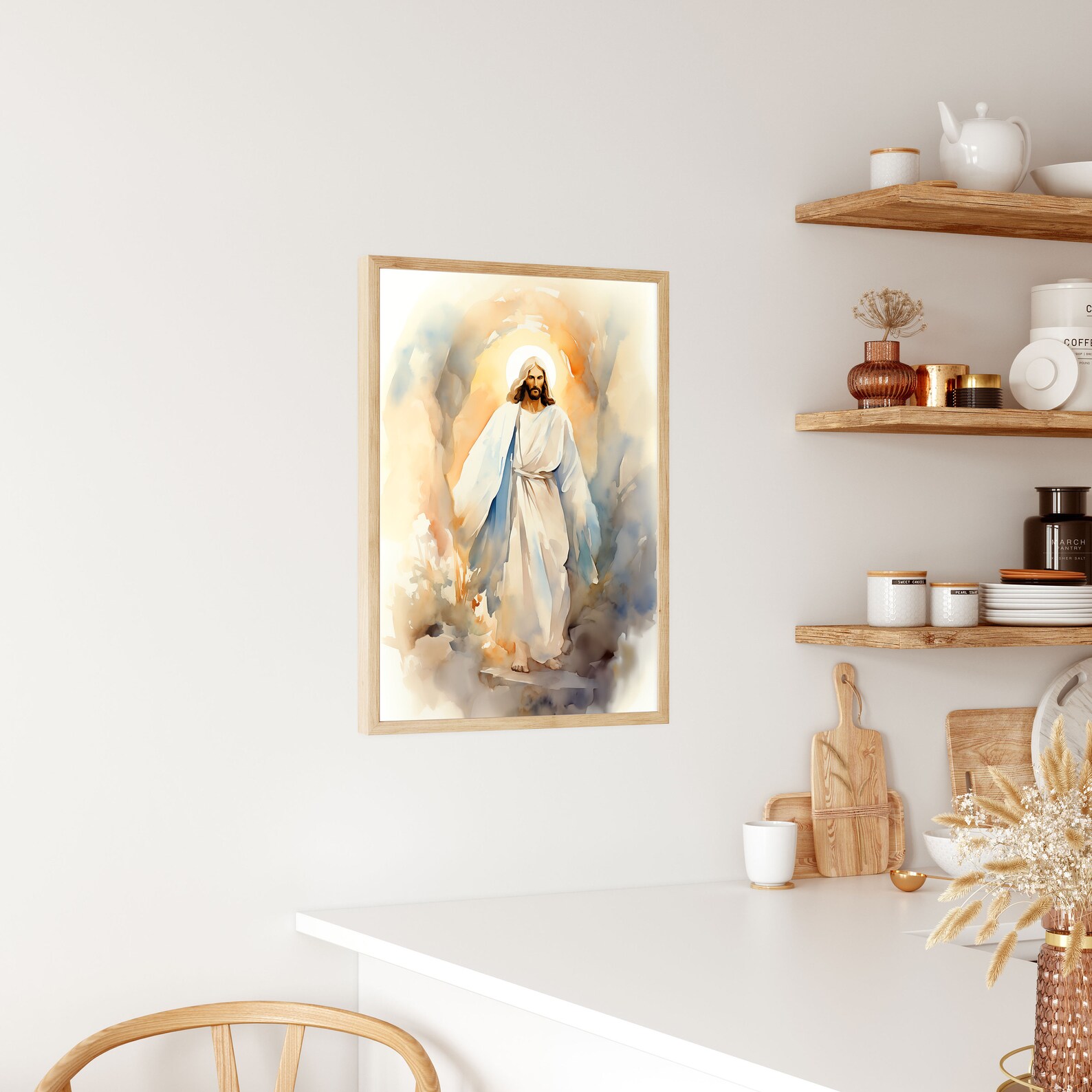 Resurrection Scene Jesus Christ Watercolor Painting Easter Wall Art ...