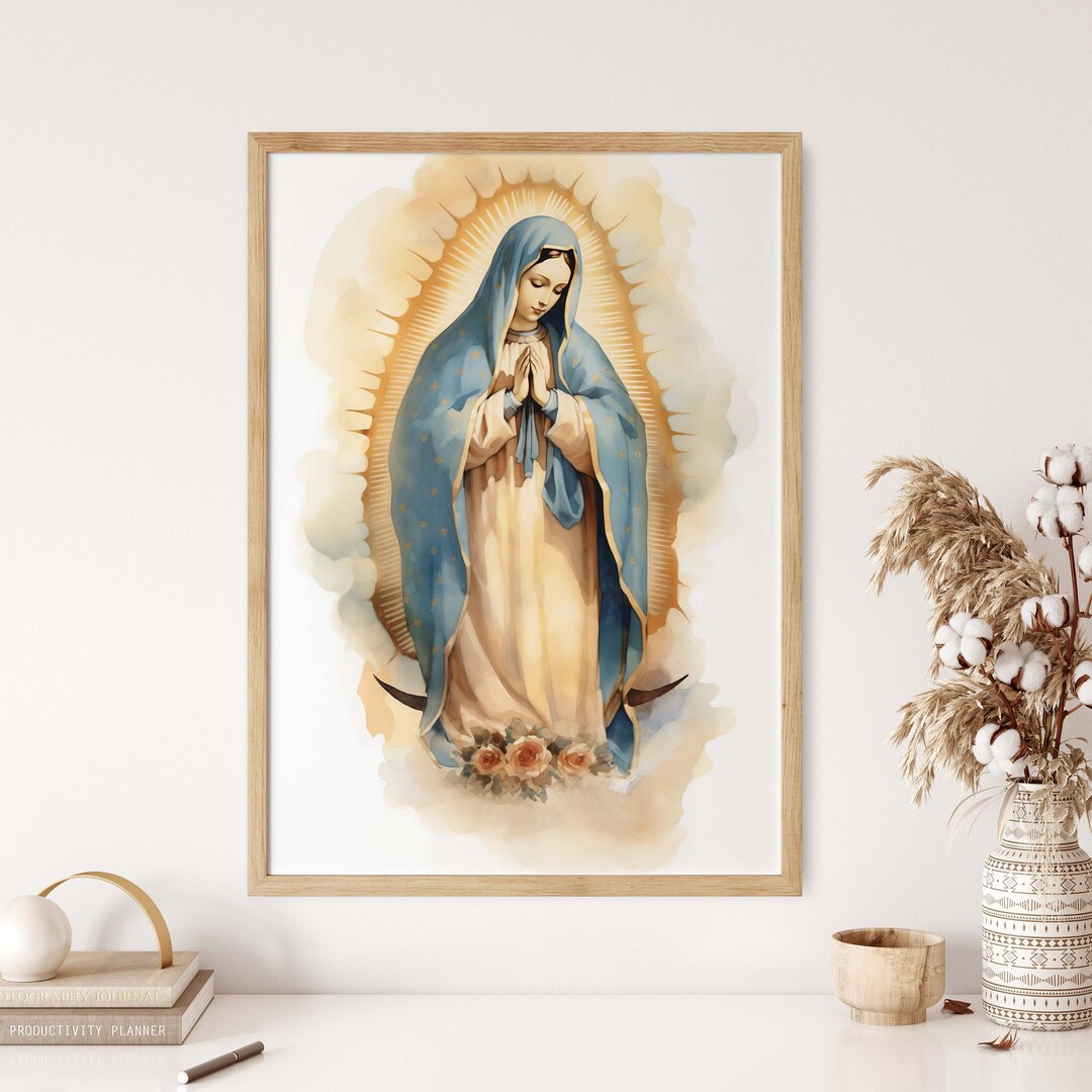 Virgin De Guadalupe Watercolor Painting | Instant Printable Download ...