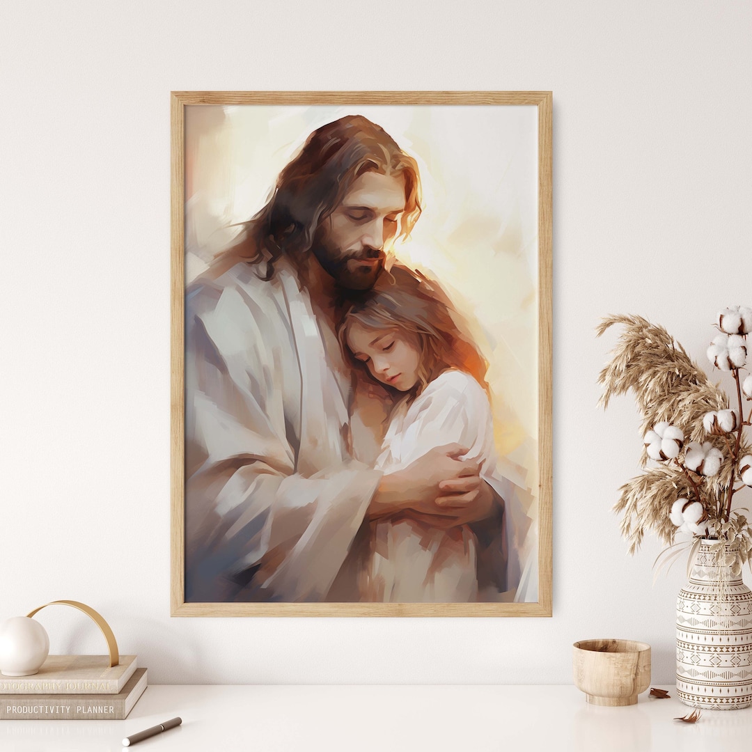 Jesus Holding Little Girl Painting | Digital Printable Download ...