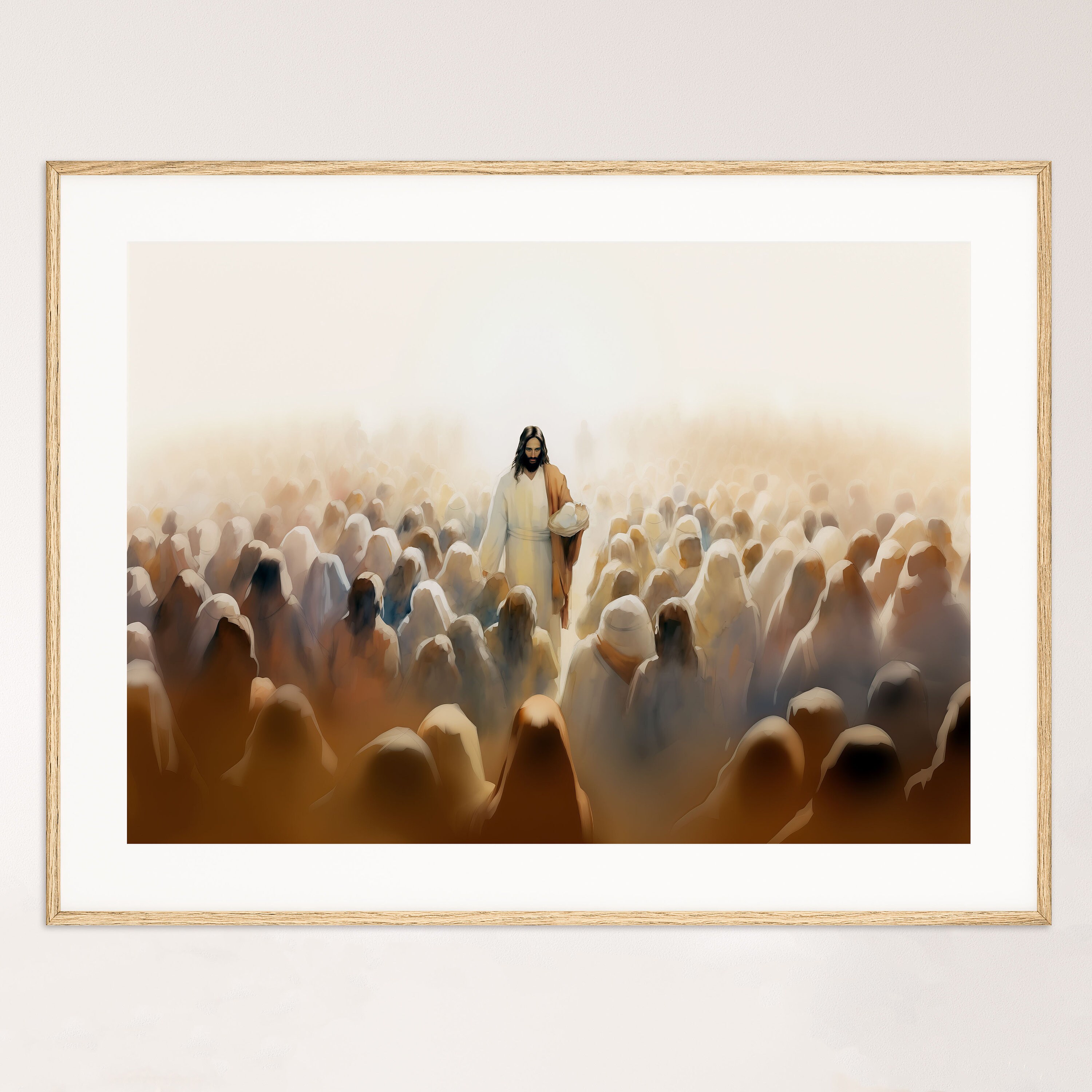 Jesus Feeds the 5000 Horizontal Instant Digital Printable Download ...