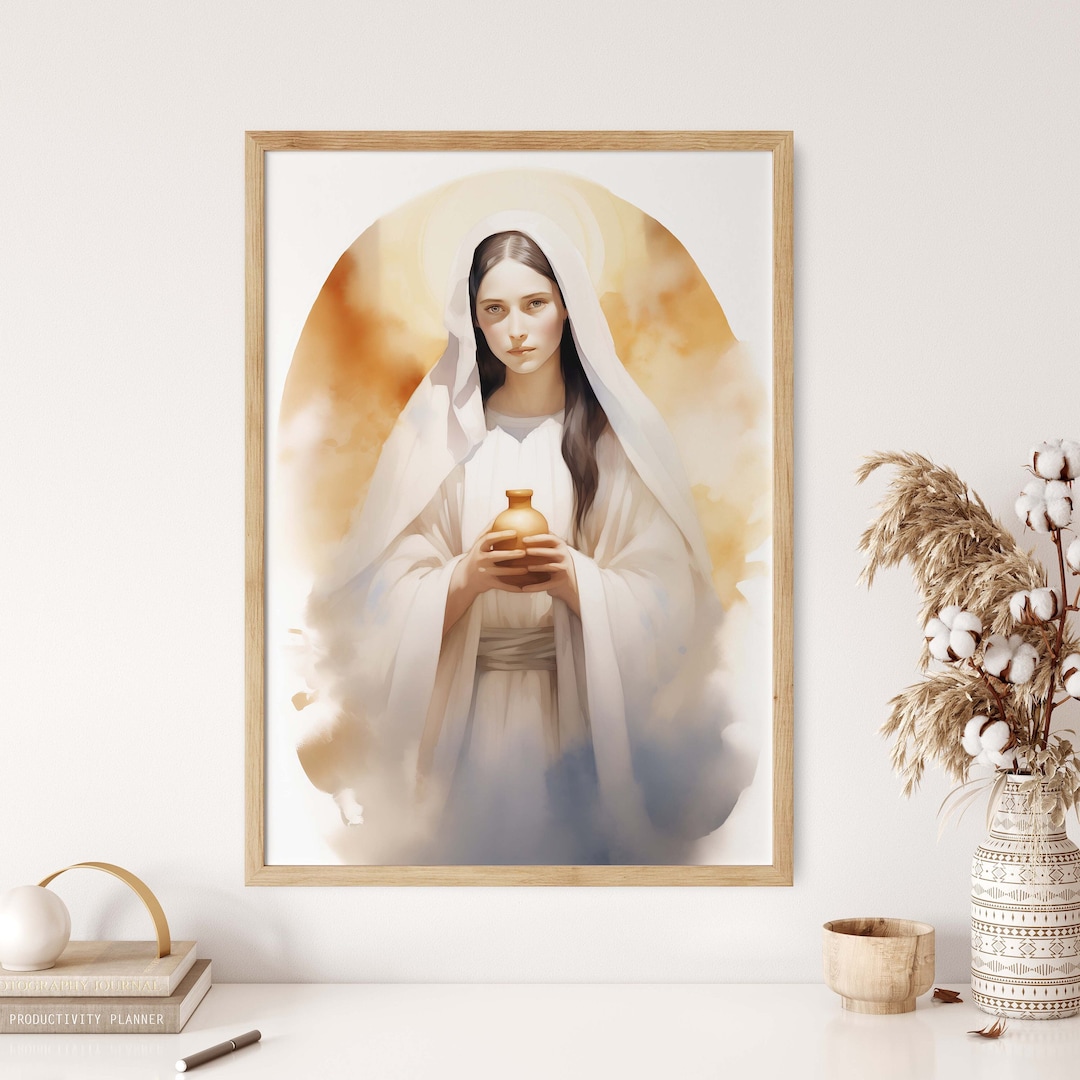 Saint Mary Magdalene Painting | Modern Christian Wall Art Print ...