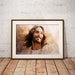 Smiling Jesus Christ Portrait Horizontal Landscape Artwork Print of ...