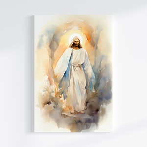 Jesus Resurrection Watercolor Print | Modern Easter Wall Art (digital ...