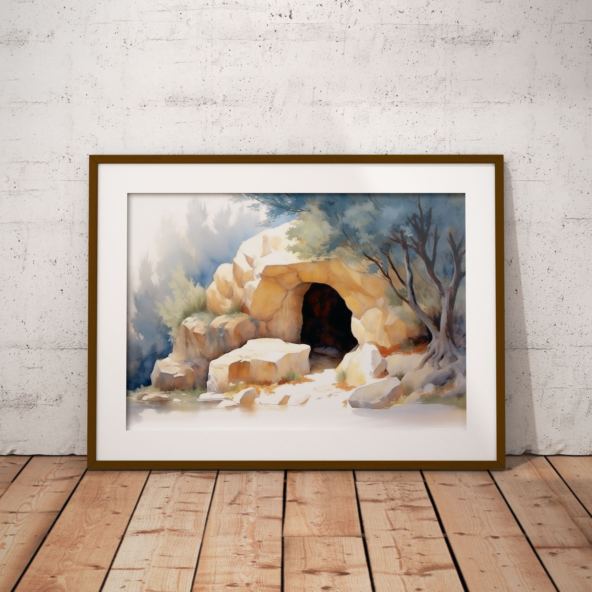 The Tomb is Empty Easter Print | Watercolor Christian Art (digital ...