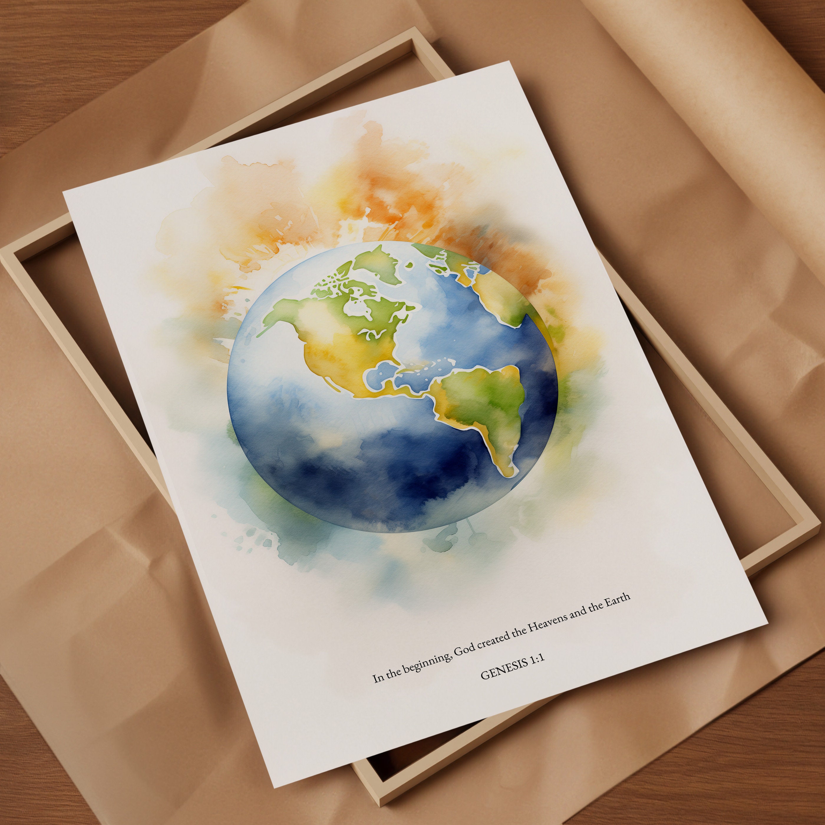 Genesis 1:1 Digital Printable Download Bible Verse Wall Art Minimalist ...