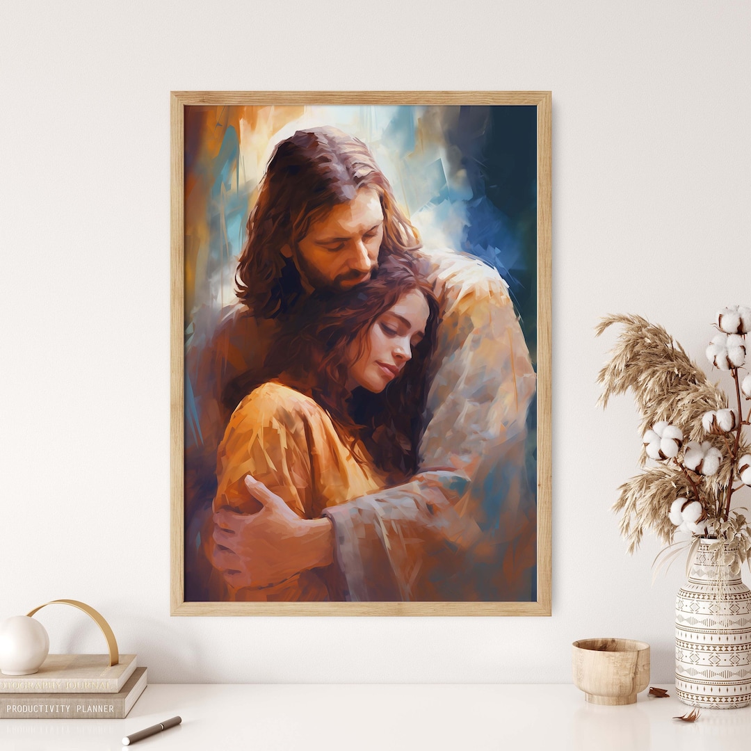 Jesus Christ Embracing Woman Artwork | Digital Printable Download ...