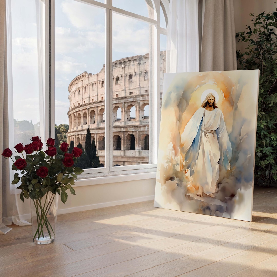 Jesus Christ Resurrection Watercolor Painting | Easter Canvas Art Print ...