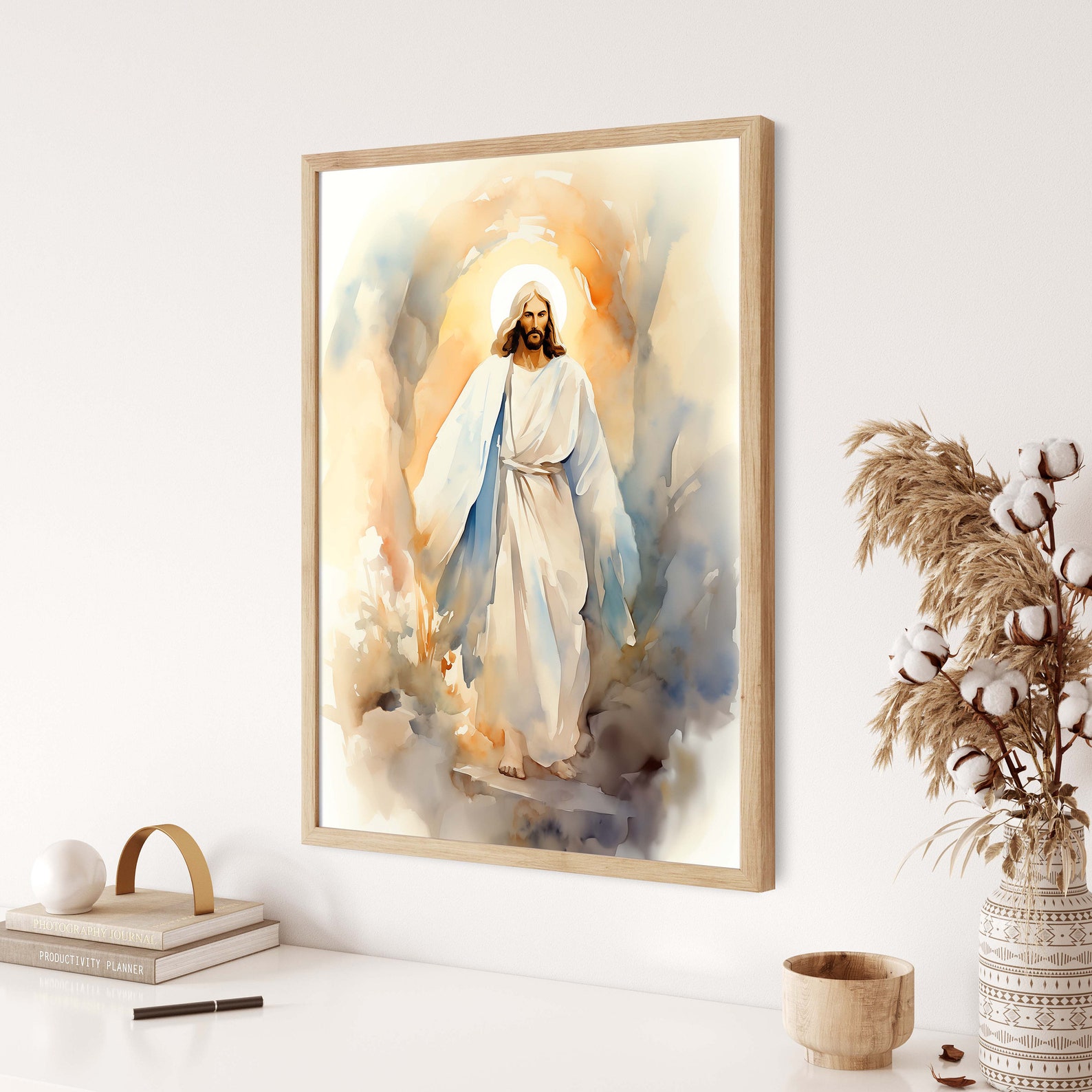 Jesus Resurrection Watercolor Print | Modern Easter Wall Art (digital ...