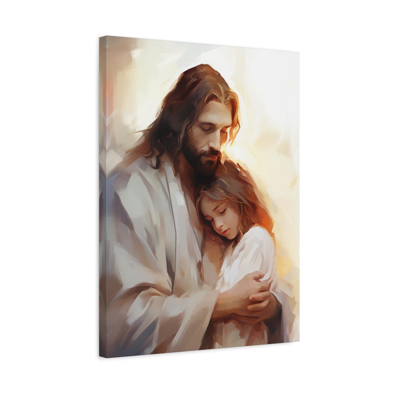 Jesus Embracing Girl Art – Religious Canvas Print, Nursery Decor - Etsy ...