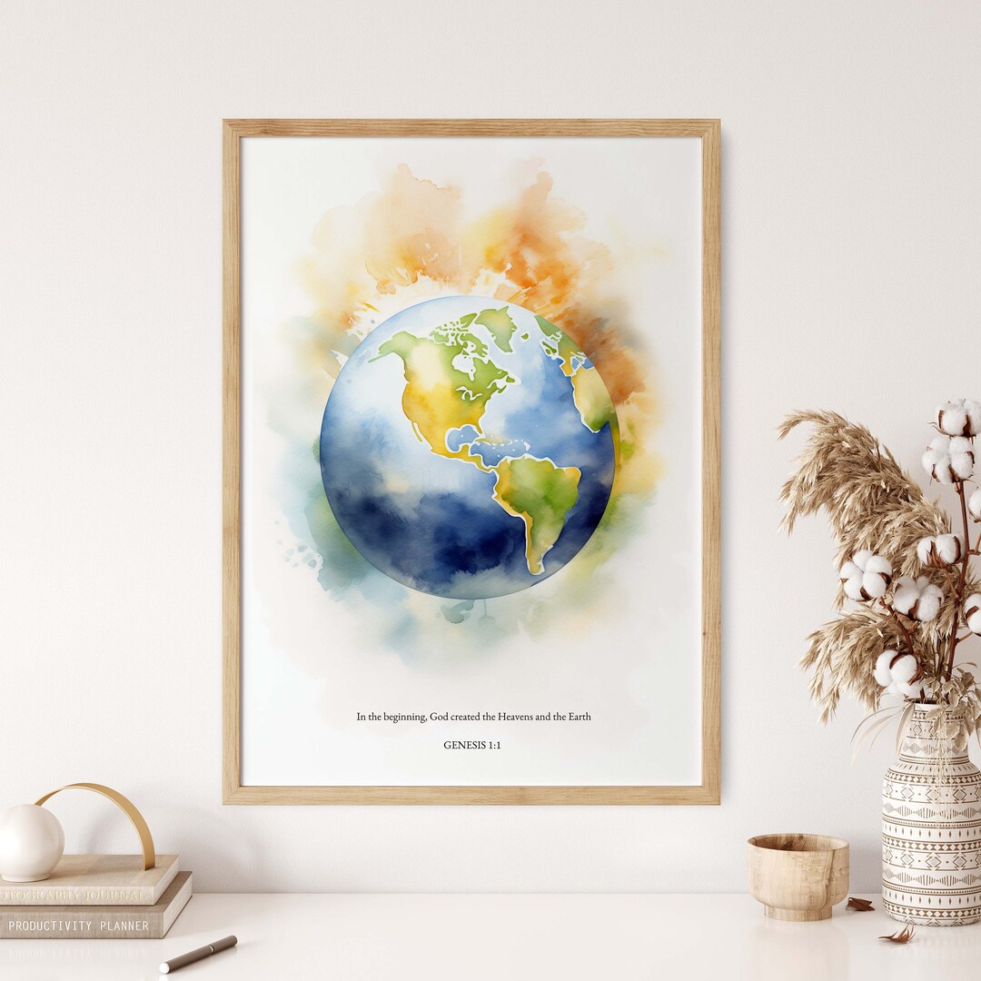 Genesis 1:1 | Digital Printable Download | Bible Verse Wall Art ...