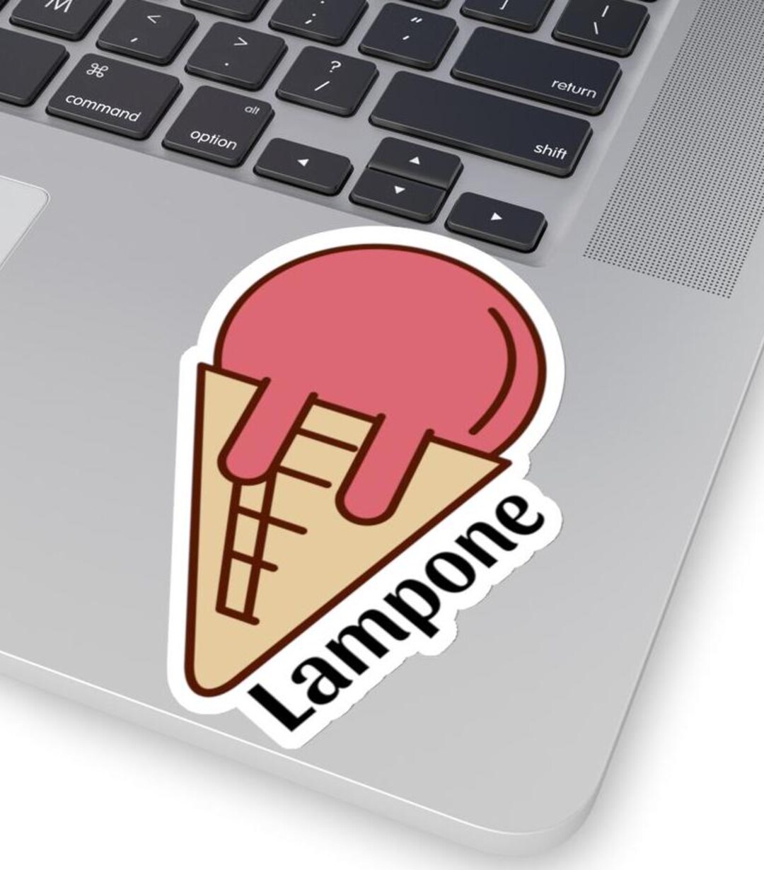 Lampone, Raspberry Gelato Sticker, Ice Cream Cone, Foodie Gift, Italian ...