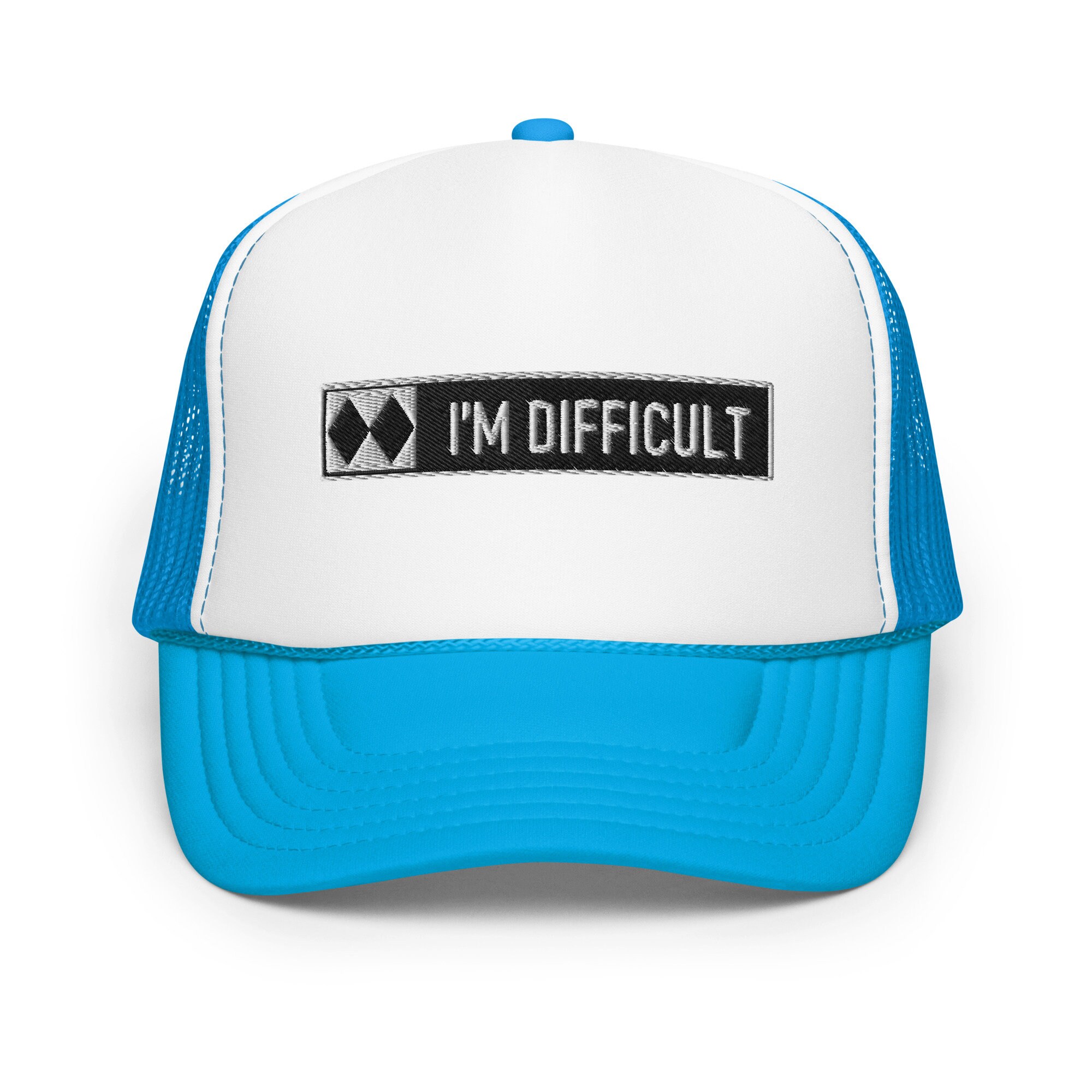 Foam I'm Difficult Embroidered Trucker Hat for Her Double Black Funny ...