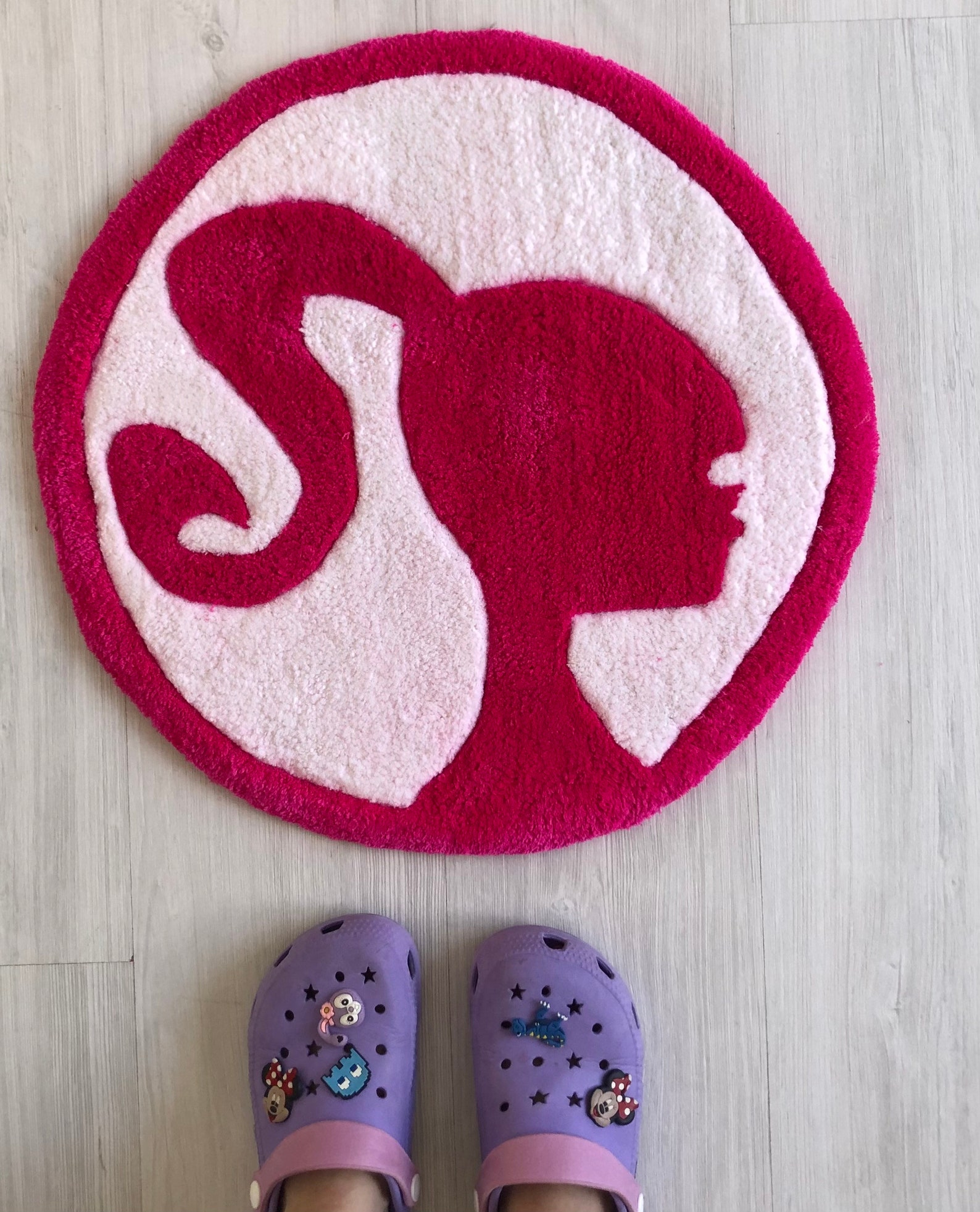 Barbie Theme Rug Tufting Patterned Handmade Special Design Multi ...