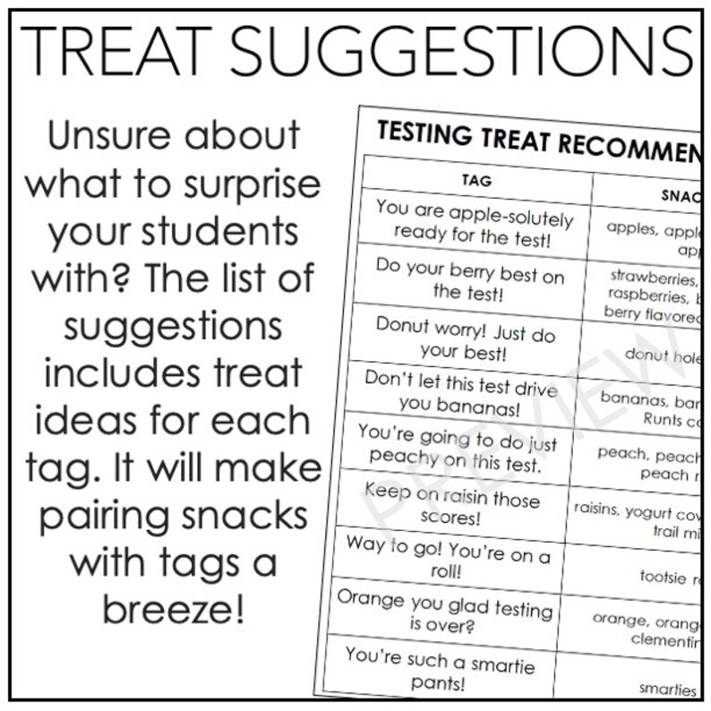 Test Motivation Treat Tags - Testing Motivation Treat Tags - SET TWO - Etsy