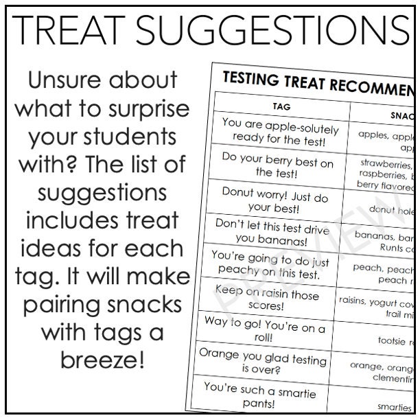 Test Motivation Treat Tags - Testing Motivation Treat Tags - SET TWO - Etsy