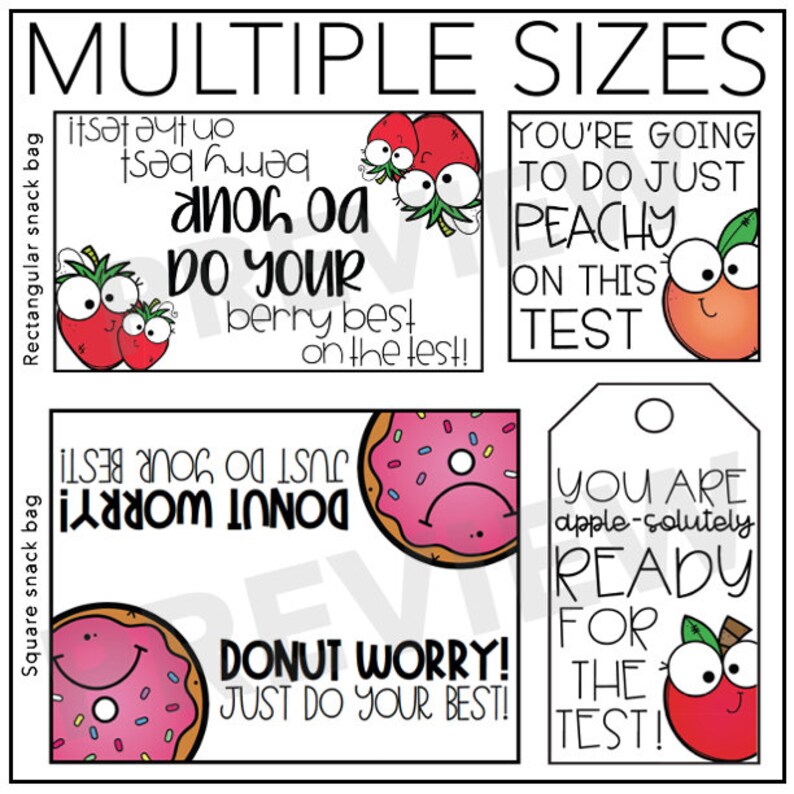 Test Motivation Treat Tags - Testing Motivation Treat Tags - SET TWO - Etsy