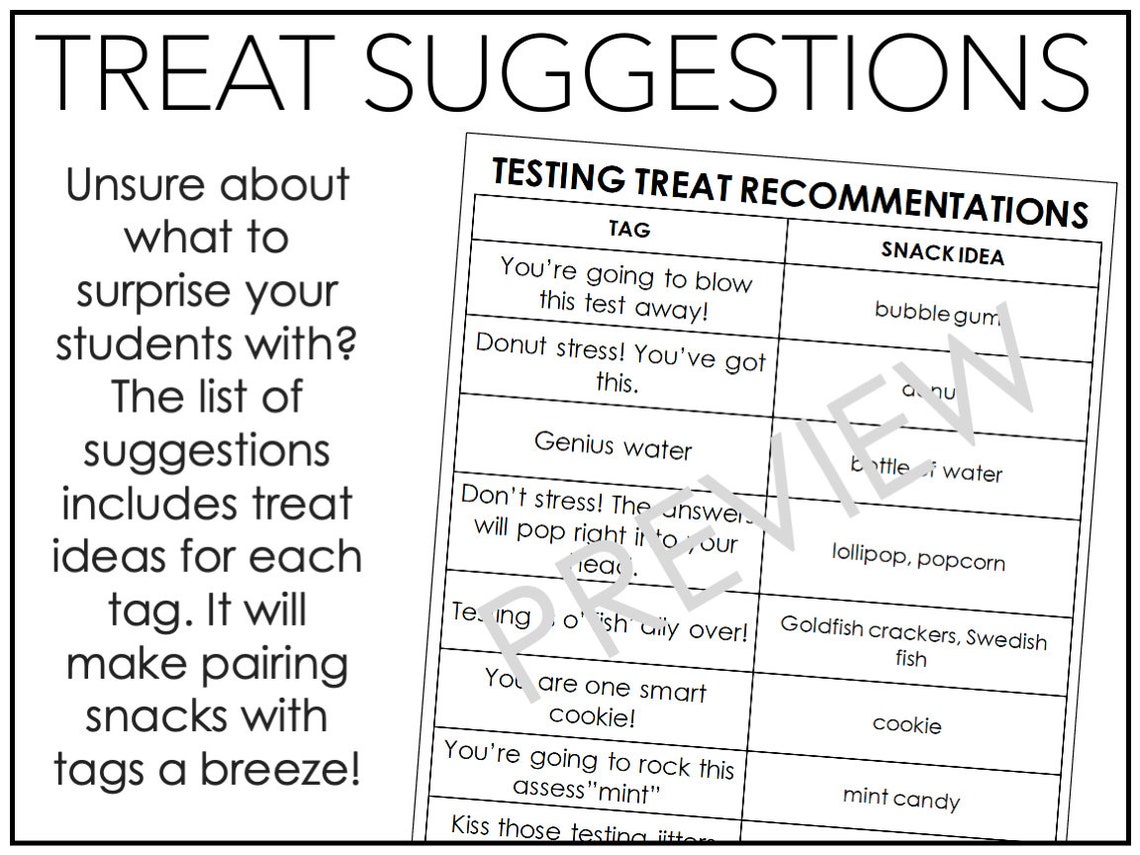Test Motivation Treat Tags | Testing Motivation Treat Tags | Set ONE - Etsy