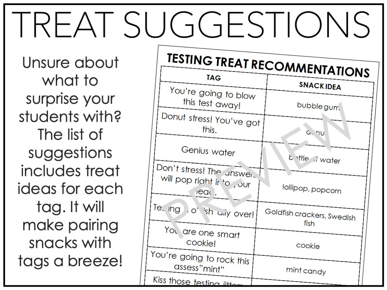 Test Motivation Treat Tags | Testing Motivation Treat Tags | Set ONE - Etsy