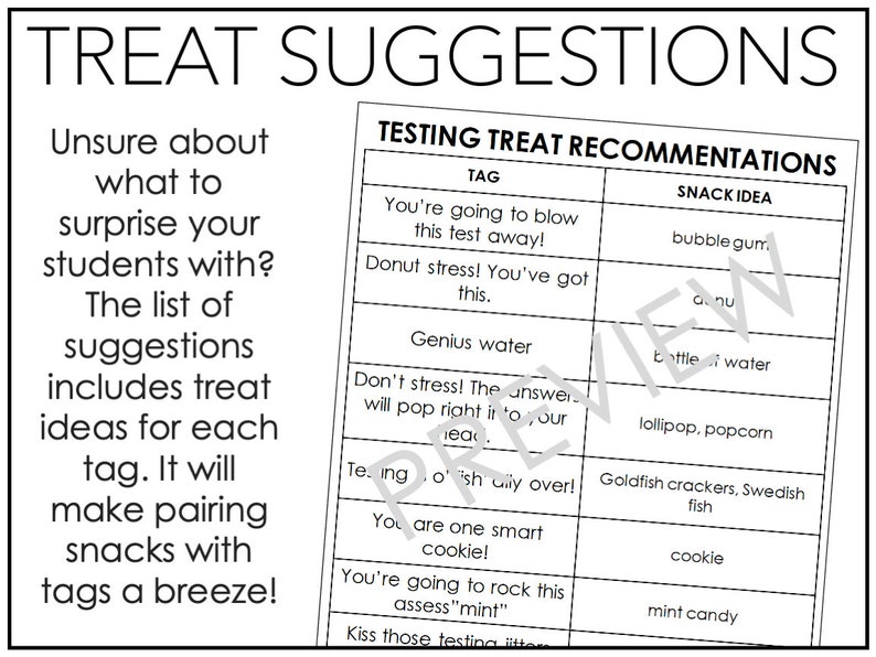 Test Motivation Treat Tags | Testing Motivation Treat Tags | Set ONE - Etsy