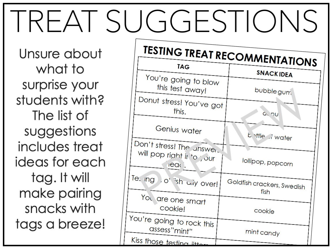 Test Motivation Treat Tags | Testing Motivation Treat Tags | Set ONE - Etsy