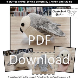Owl Stuffed Animal Sewing Pattern, Twigs the Owl Stuffie, Digital ...