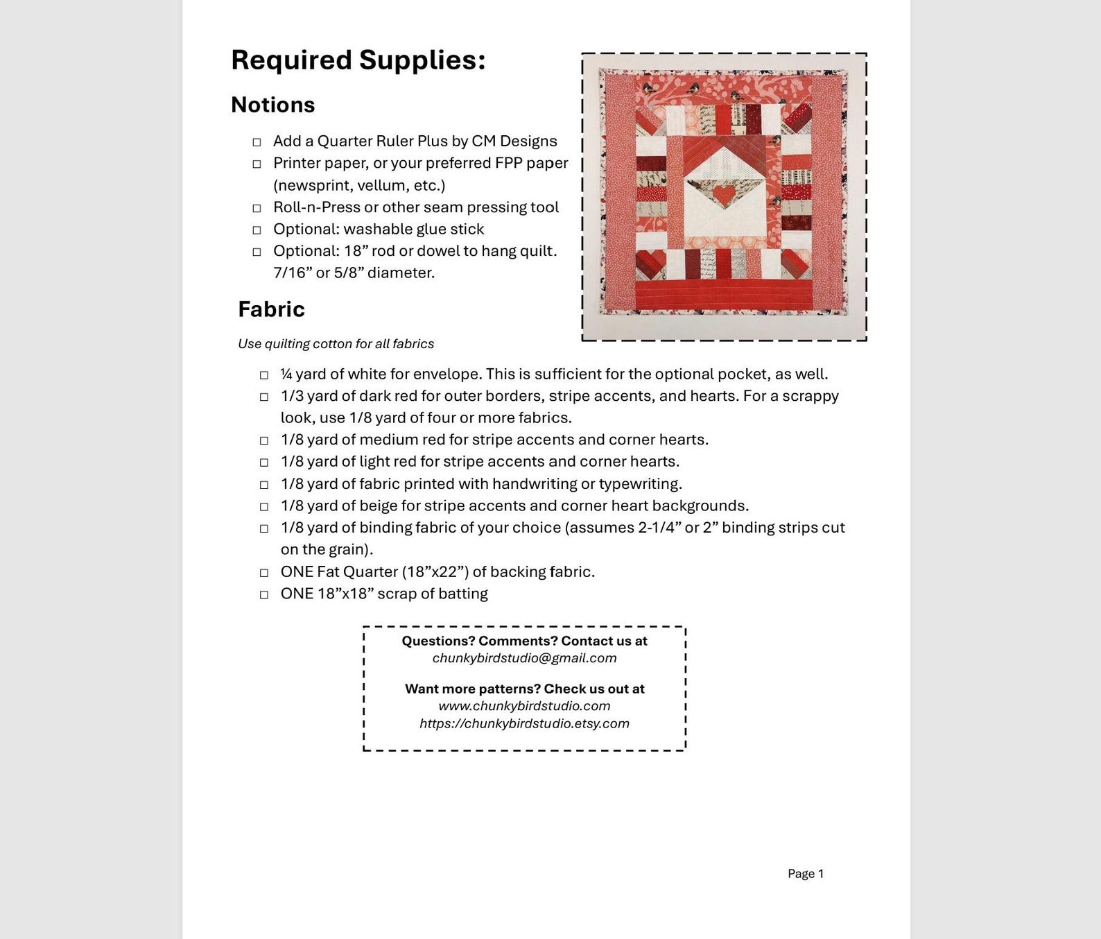 Love Letter Wall Hanging Sewing Pattern, Foundation Paper Piecing, Mini ...